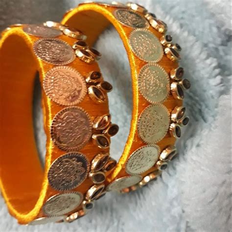 Kundan Yellow Handmade Silk Thread Bangles Round At Rs 500 Piece In Hyderabad