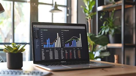 A Laptop With A Graph Of Graphs On The Screen Premium Ai Generated Image