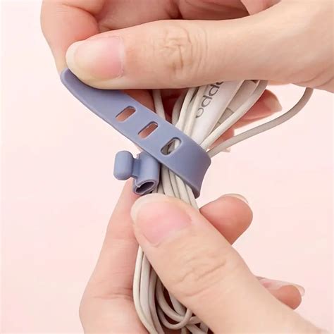 12pcs Silicone Tie Storage Earphone Cable Organizer Winder Anti Lost