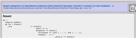 Web Ui Caught Exception Couldn T Connect To The Renderer Development Metabrainz