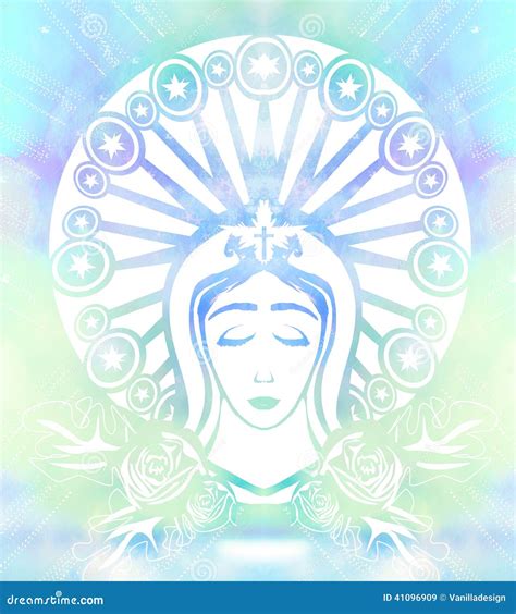 Blessed Virgin Mary Portrait Stock Illustration Illustration Of Glory