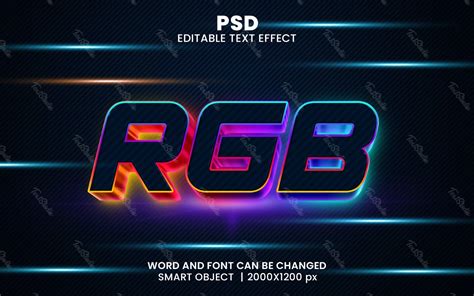 rgb 3d text effect photoshop premium psd file
