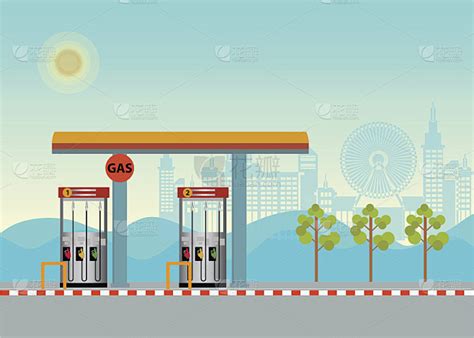 汽油石油汽油加油站的汽车
