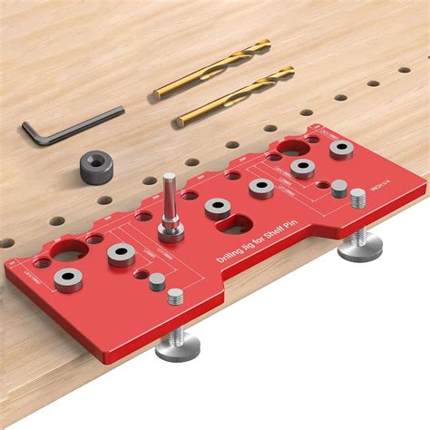 Kiketech Shelf Pin Jig Hinge Jig 2 In 1 Aluminum Alloy Shelf Pin