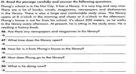 Ix Read The Passage Carefully And Answer The Following Questions