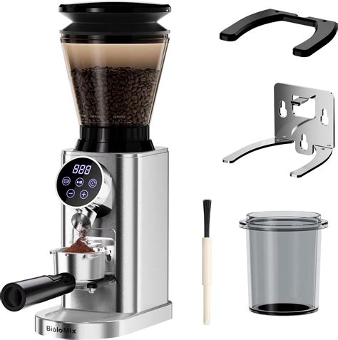 Conical Burr Coffee Grinder Electric With Electronic Timer Anti Static Coffee