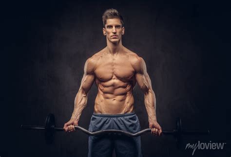Handsome Shirtless Man With Stylish Hair And Muscular Ectomorph Posters For The Wall • Posters