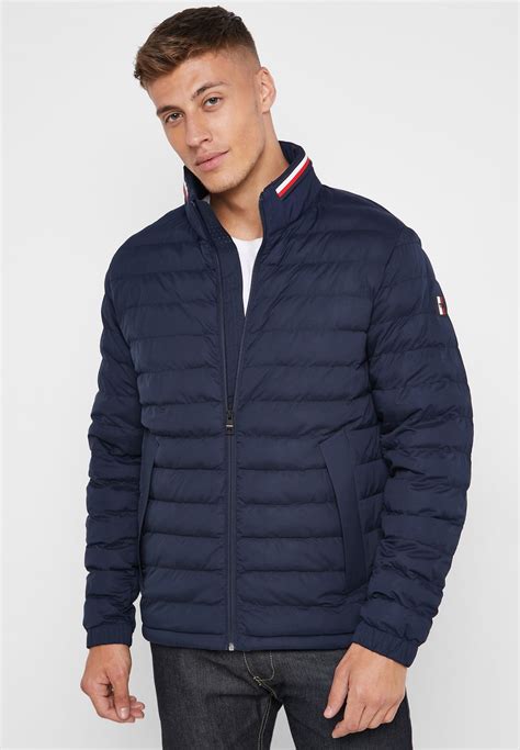 Buy Tommy Hilfiger Navy Stretch Quilted Jacket For Men In Mena Worldwide