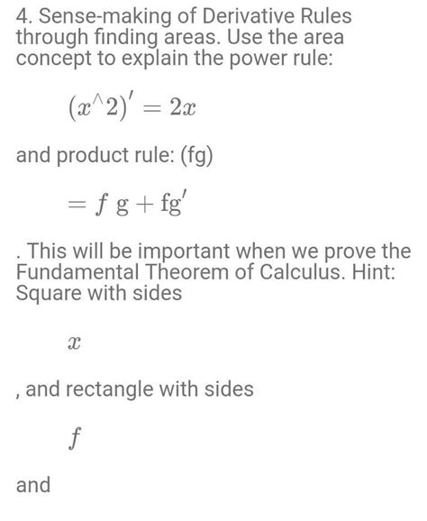 [answered] 4 Sense Making Of Derivative Rules Through Finding Areas Use Kunduz