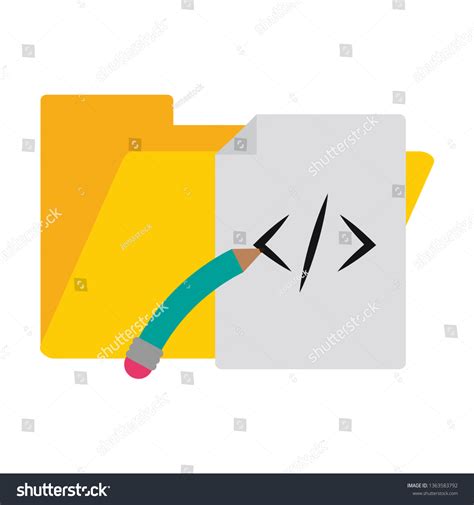 Programming Sheet Folder Pencil Symbols Stock Vector Royalty Free Shutterstock