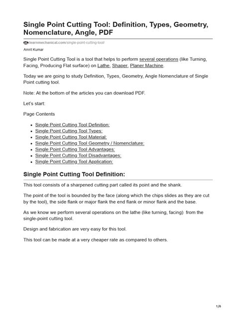 Single Point Cutting Tools Pdf Metalworking Industrial Processes