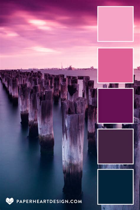 Color Palette Pretty In Pink — Paper Heart Design Color Palette Pink Purple Color Palettes