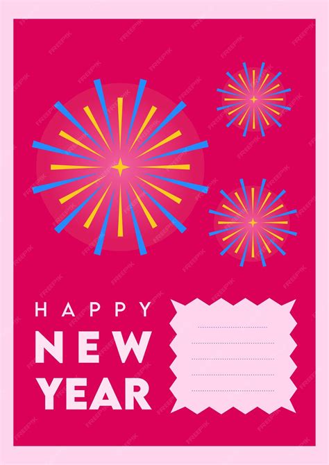 Bonne Année Carte De Voeux Avec Fond Rose Et Illustration Vectorielle