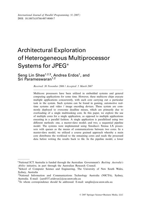 Pdf Architectural Exploration Of Heterogeneous Multiprocessor Systems