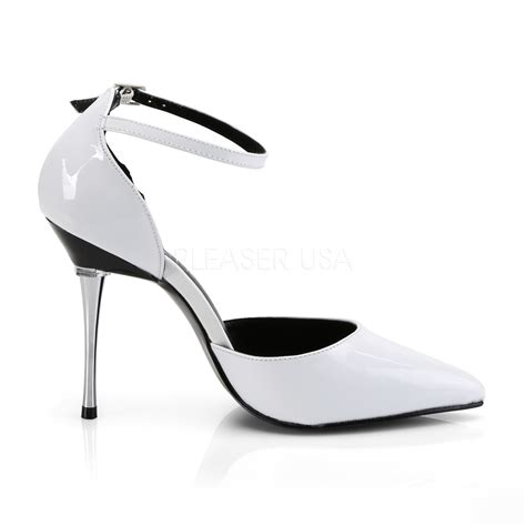 Weiss Lack 10 Cm Appeal 21 Spitze Stiletto Pumps Mit Metallabsatz