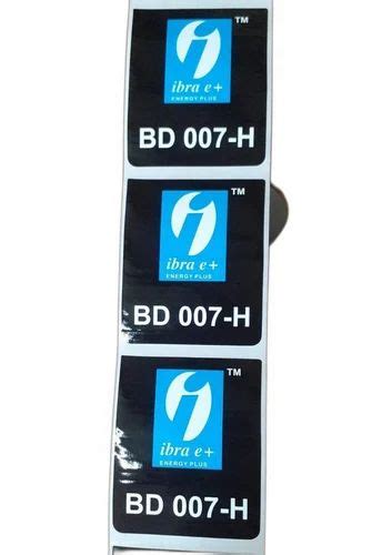 Blackblue And White Printed Pp Sticker Size 52x63mm At ₹ 042piece