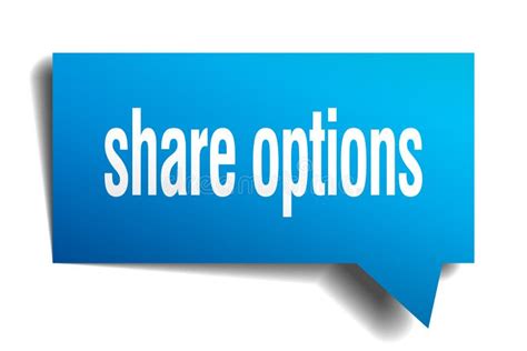 Share Options Blue 3d Speech Bubble Stock Vector Illustration Of