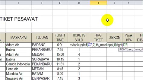 Tabel Latihan Excel