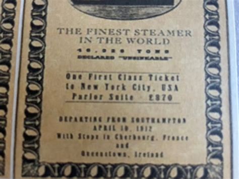 Rms Titanic First Class Tickets Replica 4 Per 85 X 11 Inch Page Etsy