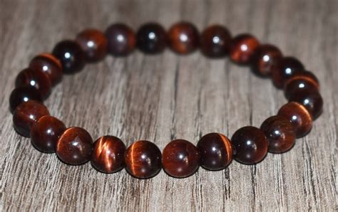 Red Tiger Eye Bracelet Tigers Eye Chakra Bracelet Bracelets Etsy