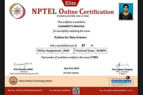 Pythonfordatascience Nptel Learning Bhavika Vasamsetti