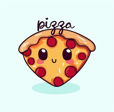 Un Personaje De Pizza De Dibujos Animados Con Una Cara Linda Vector
