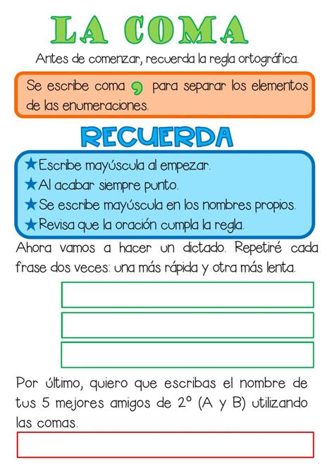 Ficha Online De La Coma Para SEGUNDO Puedes Hacer Los Ejercicios