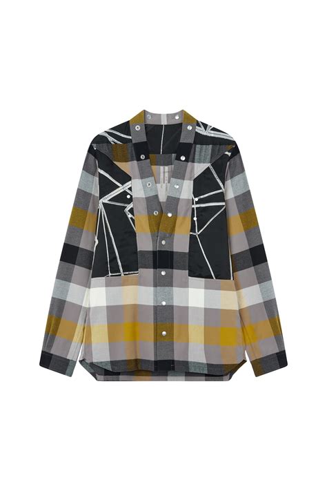 Rick Owens릭 오웬스 Men 배색 패치 체크 플란넬 셔츠 Sivillage 에스아이빌리지 Rick Owens릭 오웬스 Men 배색 패치 체크 플란넬 셔츠 Sivillage 에스아이빌리지