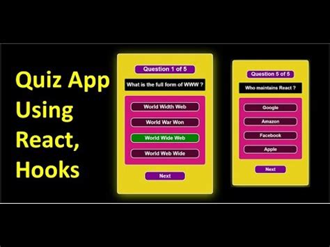 Build A Quiz App Using ReactJS In Including Hooks YouTube