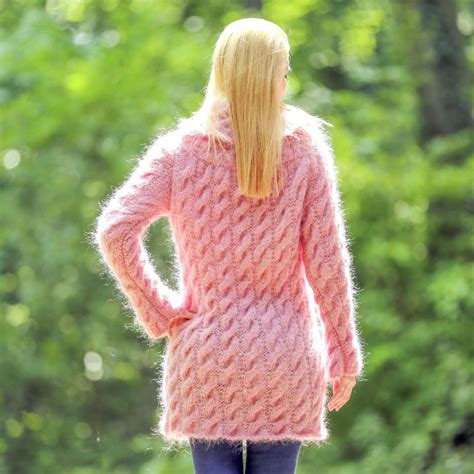 Light Pink Mohair Sweater Fuzzy Tunic Dress By Supertanya Made To Order