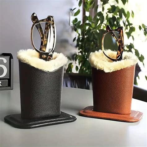 Modern Plush Lined Pu Leather Glasses Holder Eyeglasses Protector Case