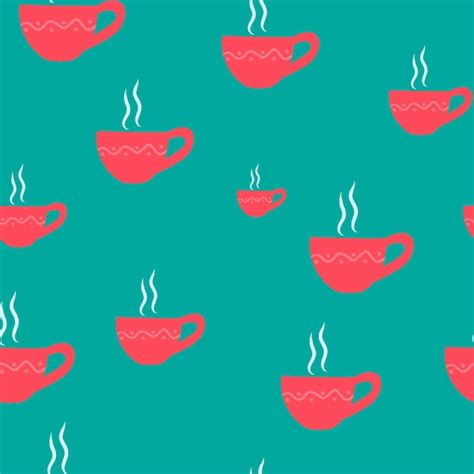 Premium Vector Seamless Pattern Mug With Steam Hand Drawn