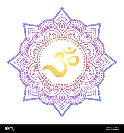 Vector Illustration Lotus Mandala With Om Symbol Royalty 60 Off