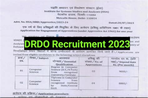 Drdo Recruitment 2023
