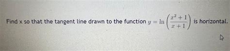 Solved Find X So That The Tangent Line Drawn To The Function Chegg