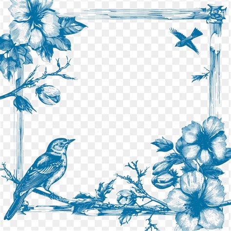 Premium Psd A Drawing Of A Bird On A Branch With Flowers