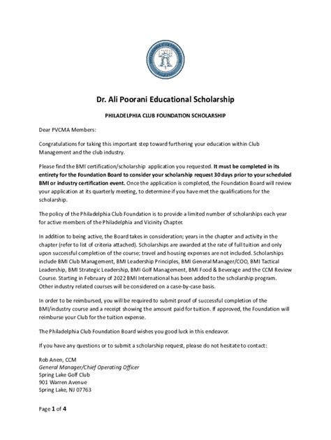 Fillable Online Pcf Bmi Scholarship Application Updated 2022 Ra Fax