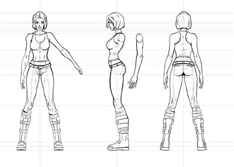 Female Turnaround Character Model Sheet Anime Character Design