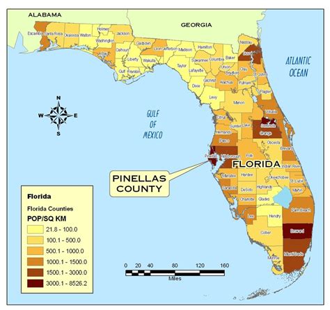 Population Map Of Florida United States Map