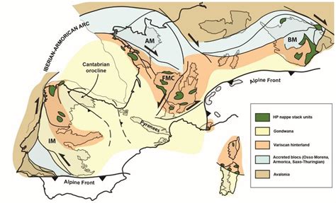 Sketch Structural Map Of The Variscan Belt Of Europe Showing The Main Download Scientific