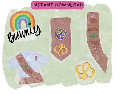 Brownie Badges On Sash