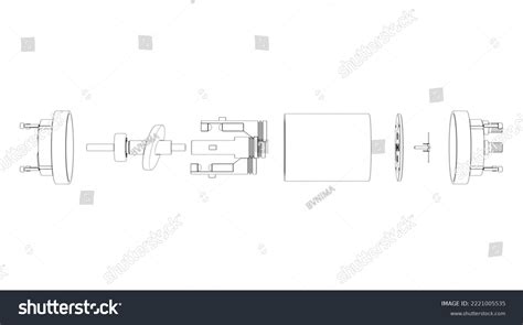 Car Air Conditioning Compressor Exploded View Stock Illustration
