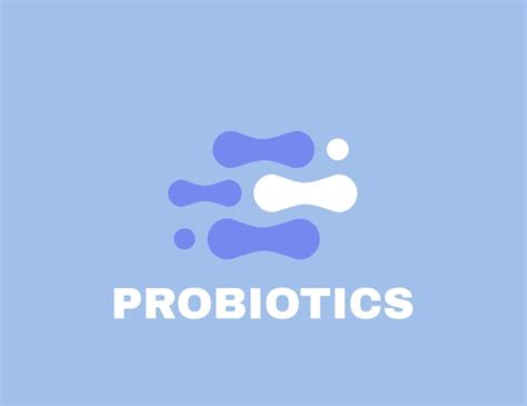 Probiotics 박테리아 레이블 로고 디자인 치료 목적 벡터 일러스트 레이 션에 대 한 건강 한 영양 성분 프리미엄 벡터