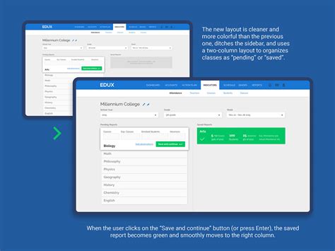 Edux Classes Reporting Ux And Interaction Design On Behance