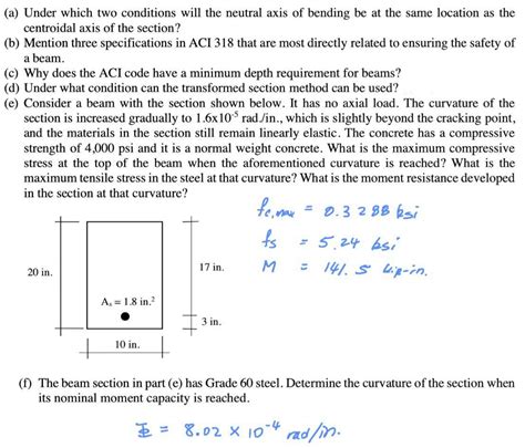 Solved A Under Which Two Conditions Will The Neutral Axis