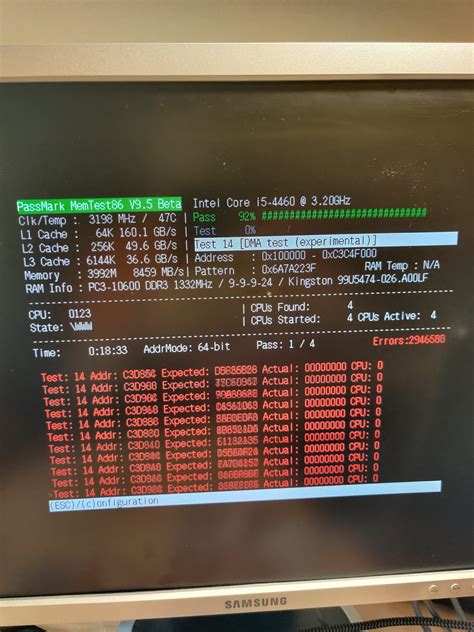 Memtest86 V95 Beta 1 Millions Of Dma Errors Passmark Support Forums