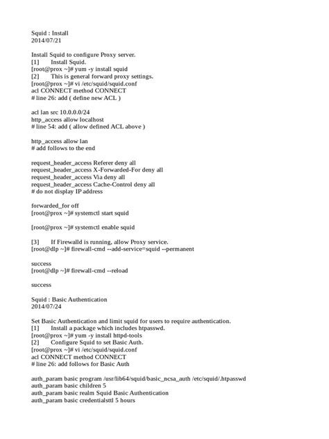Squid Configuration Installation Pdf Proxy Server Internet