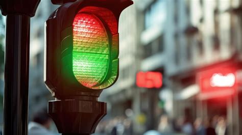 Safety Trafic Light Premium Ai Generated Image