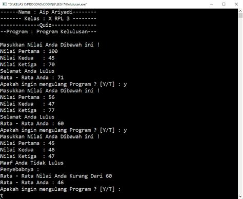 Program Kode Hari Menggunakan Nested If And Switch Case Program Menentukan Kelulusan Praktikum