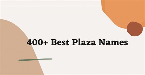 400 Nombres Geniales De Plaza Que Puedes Usar Nombres Db